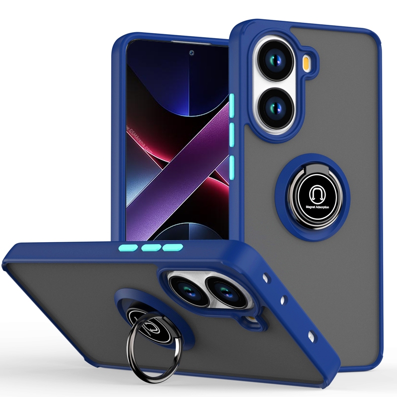 Translucent Shockproof Hard Case with Metal Stand for Poco X7 Pro X6 ...