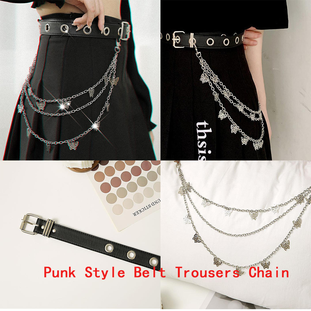 1 PCS Punk Female Belt Trousers Chain Keychain Trendy Hip Hop Hook ...