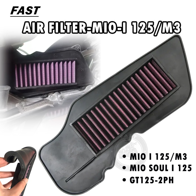 FAST Yamaha Motorcycle Air filter Stainless Washable for Mio i 125 / M3 ...