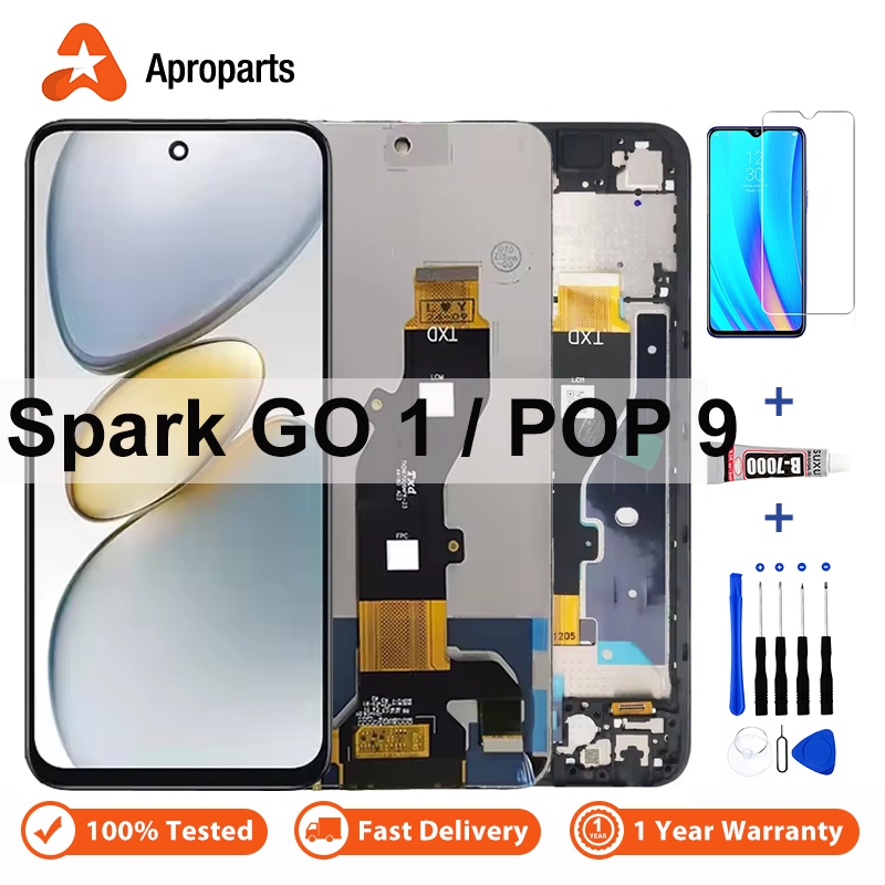 Original LCD Display For Tecno Spark Go 1 POP 9 4G KL4h Pop9 Touch ...