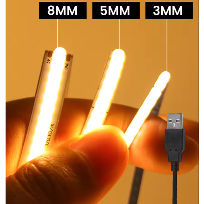 Dc 5v USB COB Light Bar 3MM 5MM 8MM White Natural Warm White Light ...