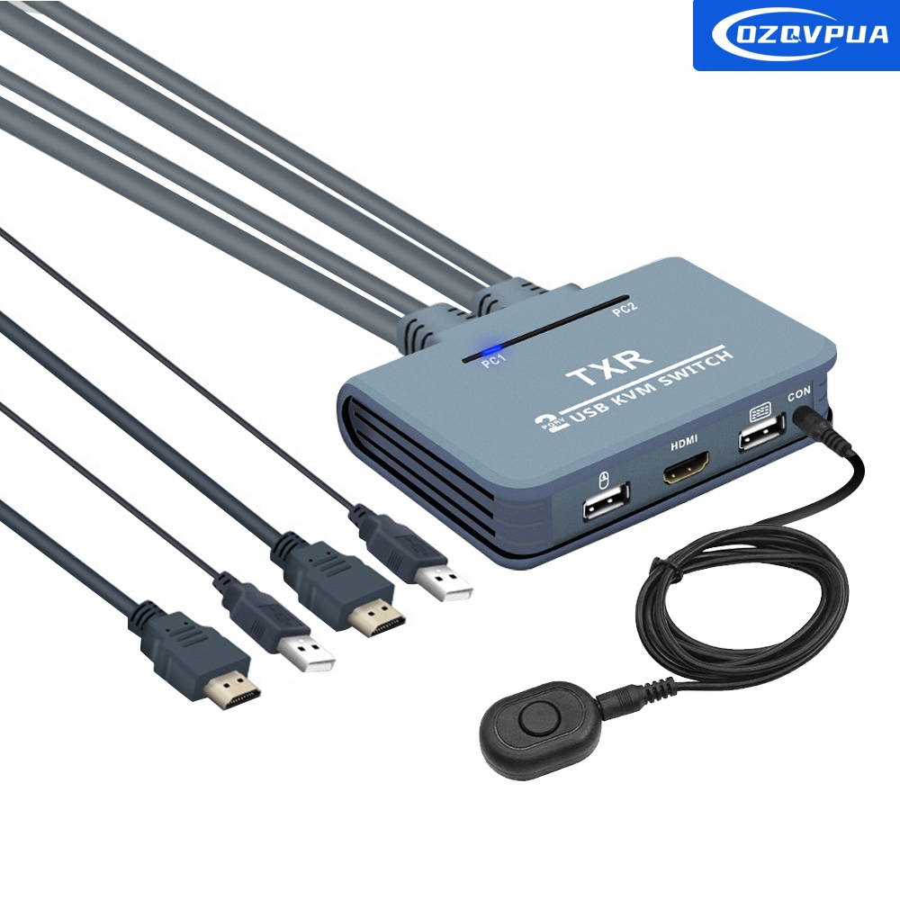 2 Port HDMI KVM Switch with USB Hub Support Wireless, USB HDMI KVM ...