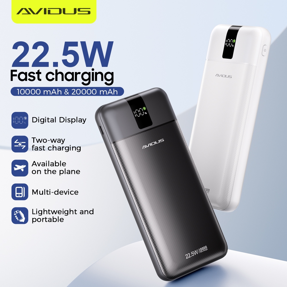 AVIDUS V3 Max 10000mAh 22.5W Super Two-way Fast Charging Powerbank 3 ...