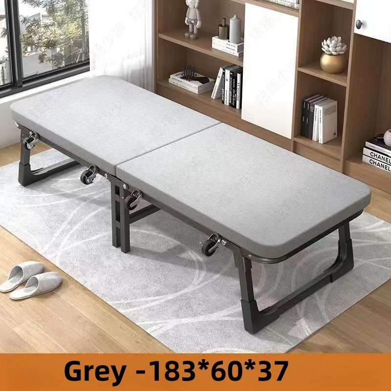 Folding Bed With Foam 60/70/80cm Single Grey Portable Foldable Lunch ...