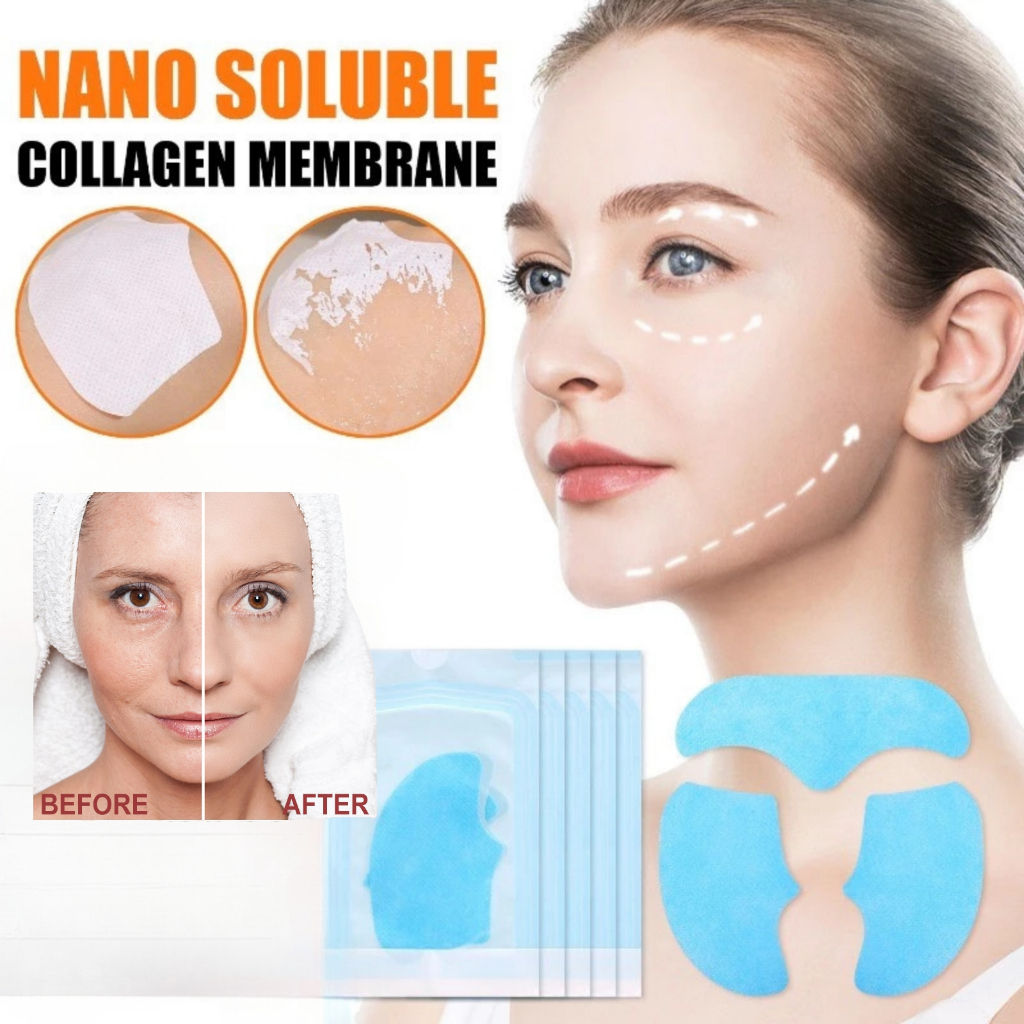 3 sets Collagen Water Soluble Mask Nano Instant Serum Sticker Soluble ...
