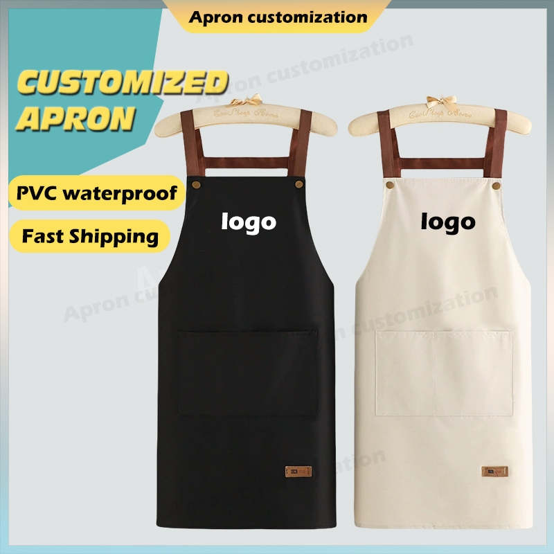 Waterproof apron printing logo name Kitchen cooking apron Waiter work ...