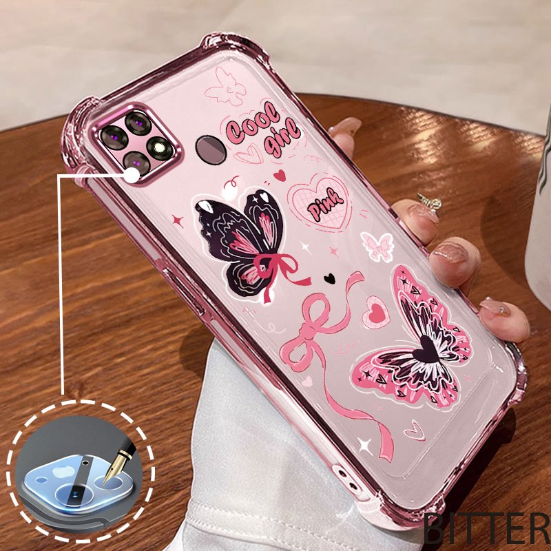 Case For OPPO A15 A15S Imported material butterfly pattern shockproof ...