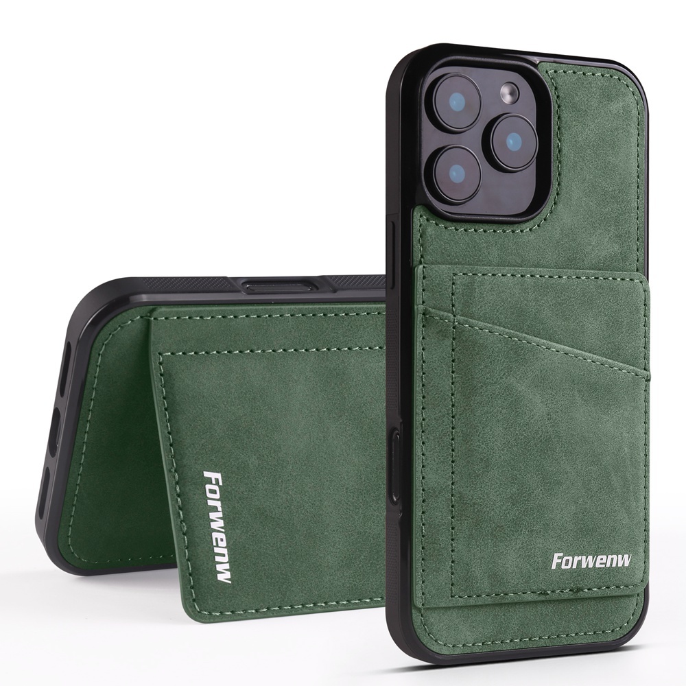 Magnetic Card Slot Stand Holder Cover For iPhone 11 12 13 14 15 16 17 ...