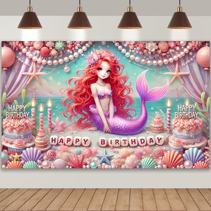 Under The Sea Happy Birthday Photography Backdrop Pink Photography ...