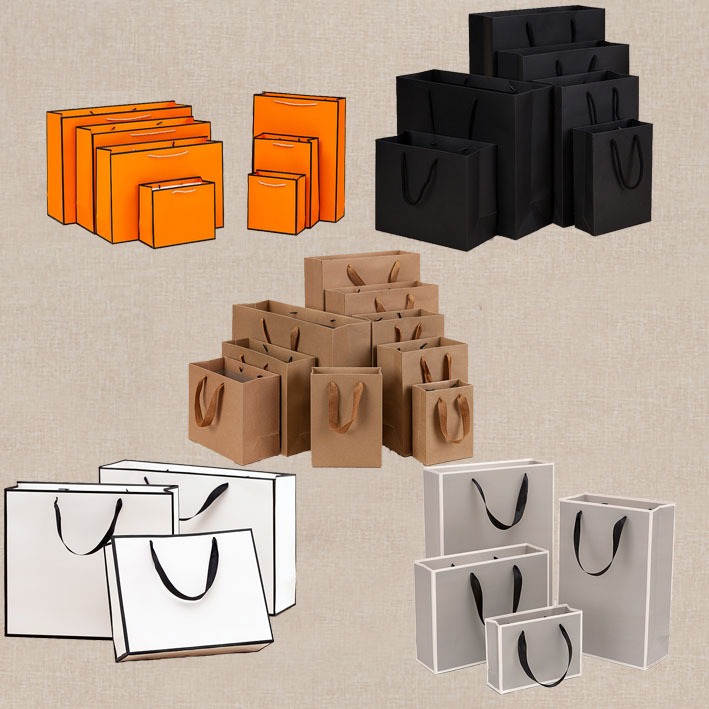 【BD】10PCS Kraft Paper Bag Plain Rope Handle Hand bag Gift Bag Paperbag ...