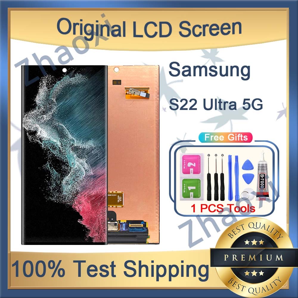 Original AMOLED Samsung Galaxy S22 Ultra 5G LCD Screen With Frame ...
