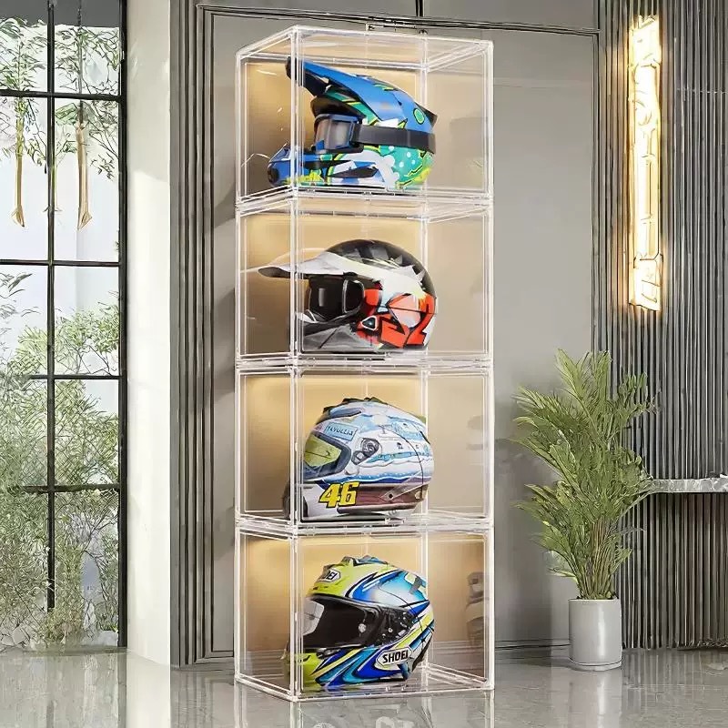 Extra arge Transparent Acrylic Helmet Storage Box Dust roof Handbag ...