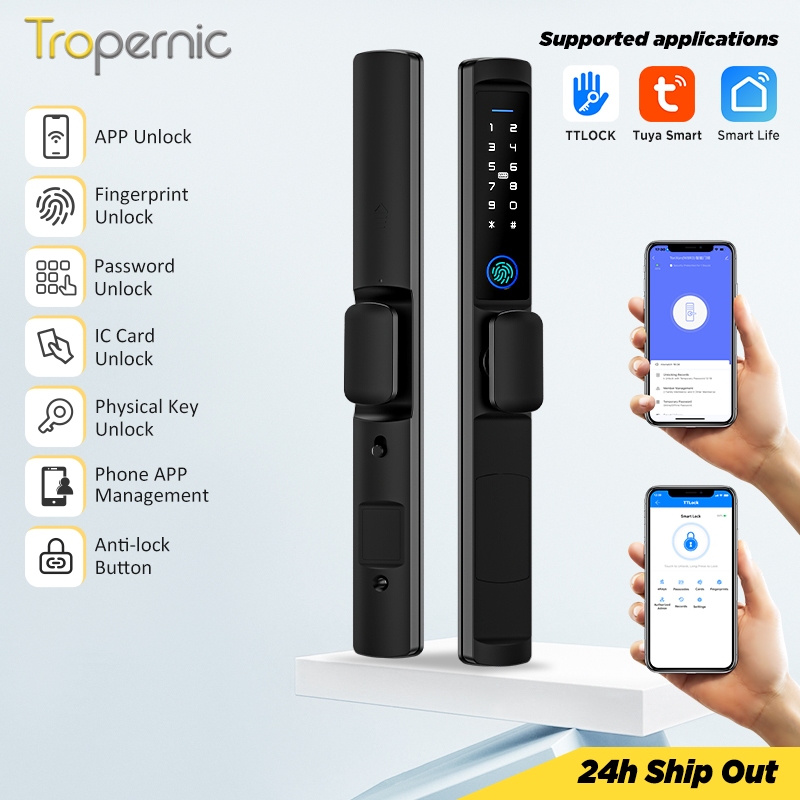 【24h Ship Out】Tuya/TTLOCK Sliding Door Lock Waterproof Smart Door Lock ...