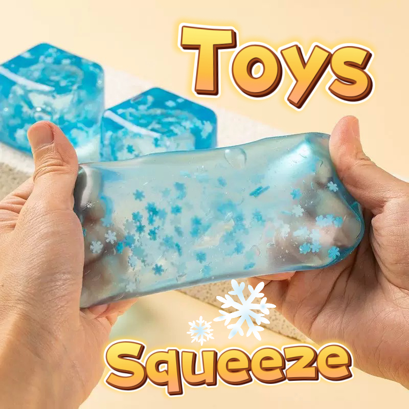 Ice Cubes Ball Cube Squeezing Toy with Snowflakes Inside Relaxing ...