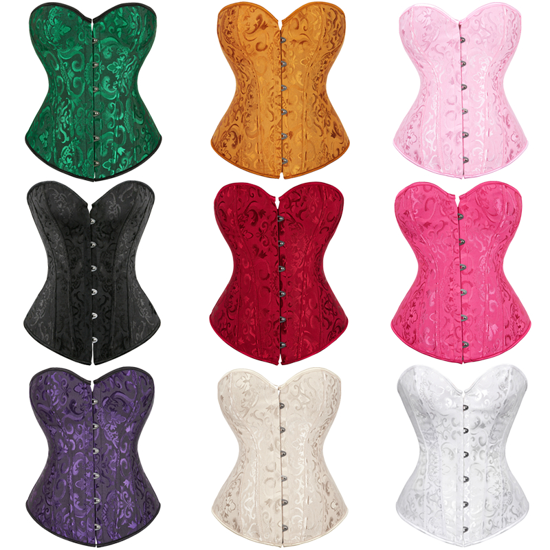 Corsets and Bustiers for Women Top Sexy Corselet Overbust Brocade ...