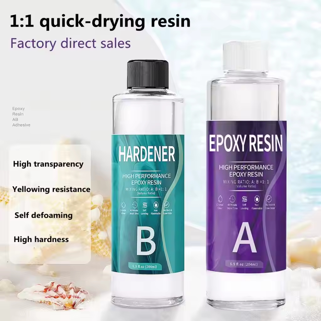 1:1 AB Epoxy Resin Crystal Clear Resin Hardener for Art Jewelry Crafts ...