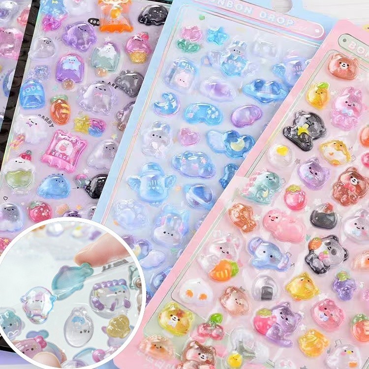 3d Crystal Embossed Sticker Mobile Phone Gift Manicure Decoration Three ...