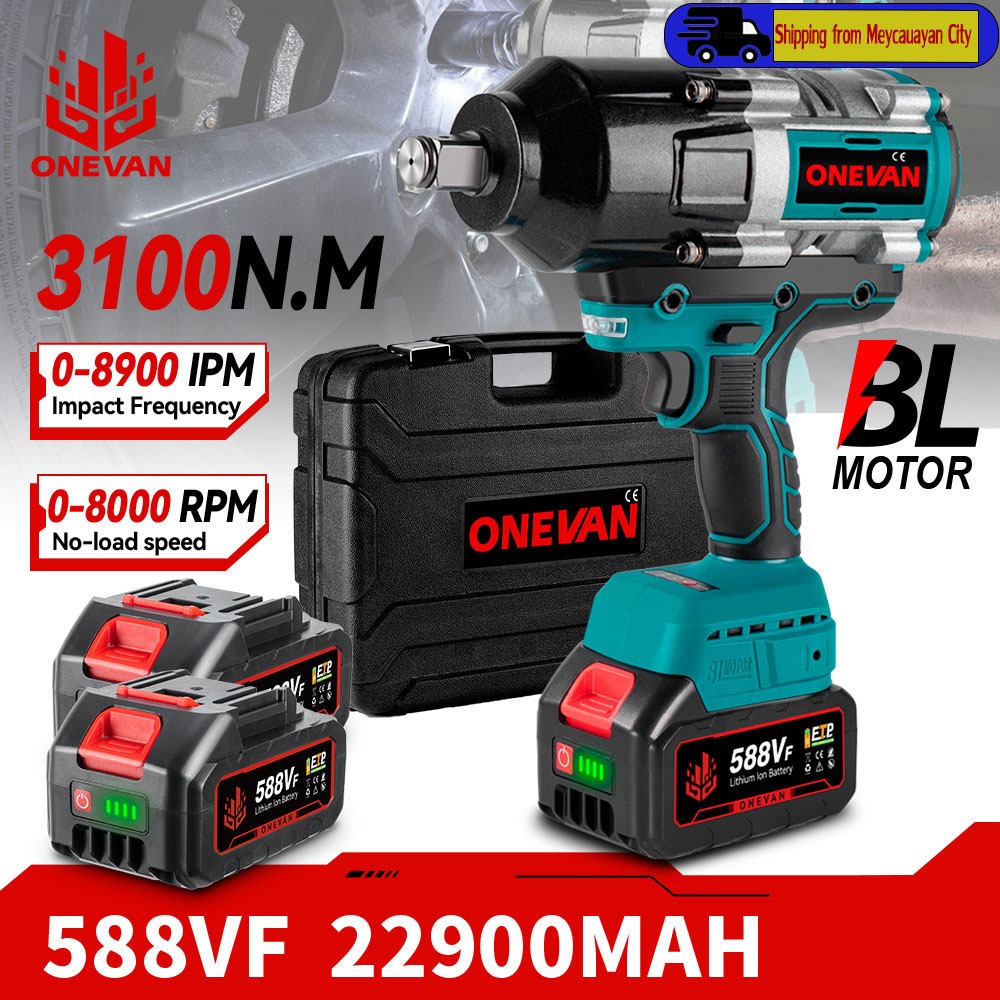 ONEVAN 3100N.M Torque Brushless Electric Impact Wrench 3/4 inch ...