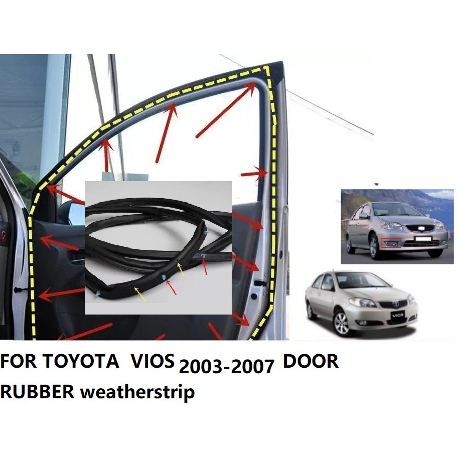 Car OUTER door frame run channel rubber weatherstrip for TOYOTA VIOS ...