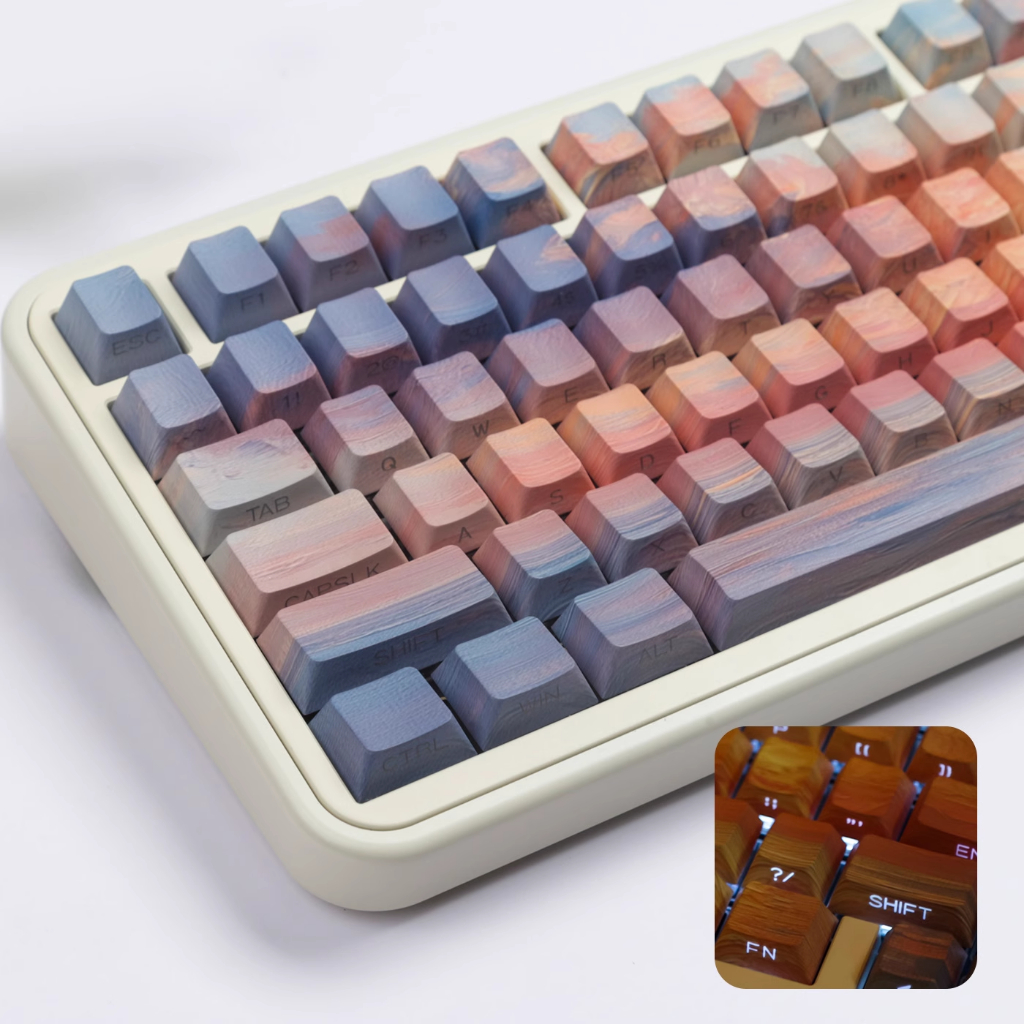 Sunrise side transparent keycap 136 key PBT CHERRY Two-color molding ...