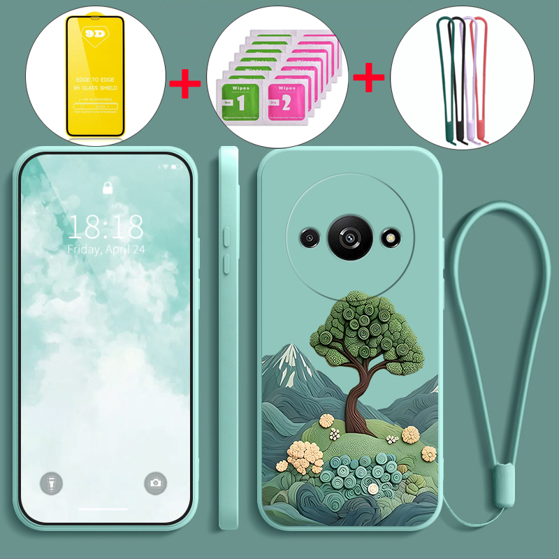 With Tempered Glass Case for xiaomi redmi a3 2024 4g phone casing ...