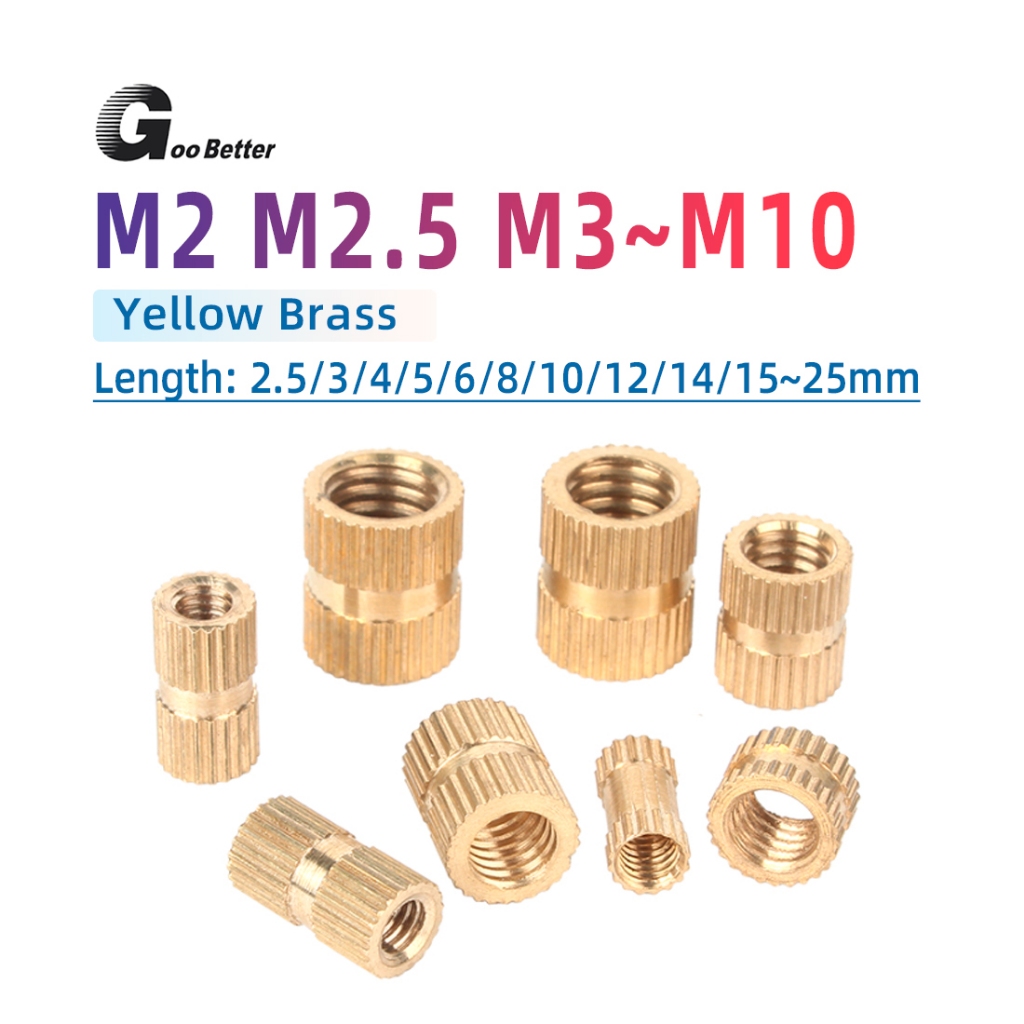 Brass Thread Injection Knurled Insert Nut M5 M6 M8 M10 Embedded Nut ...