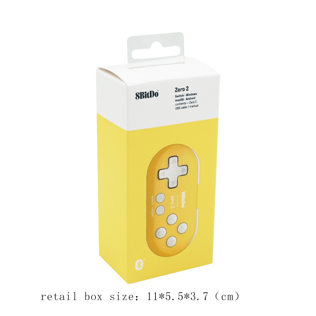 8Bitdo Zero 2 Bluetooth Gamepad for Nintendo Switch/Windows/Android/macOS/Raspberry Pi - Yellow ...