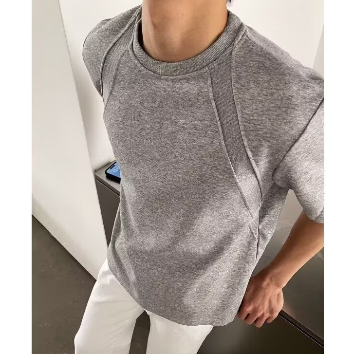 ASEAN Heavyweight Space Tee - Structured Shoulder Crop Top with Astro ...