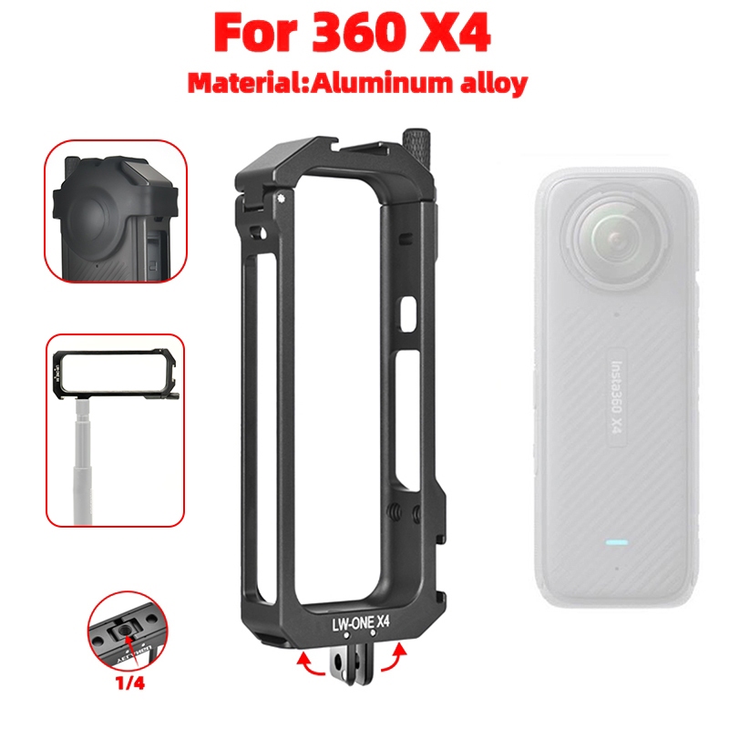 Metal Aluminum Protective Cage For insta360 X4 Panoramic Camera Housing ...