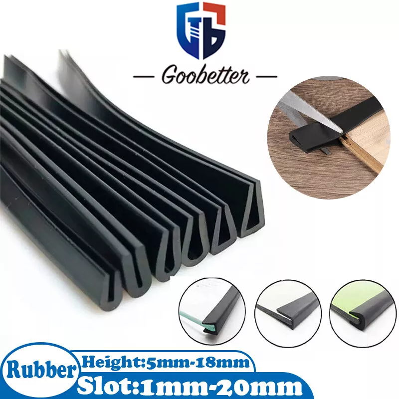 1M Black U Section Rubber Edge Strip Anti Oil Seal Edge Shield Bound ...