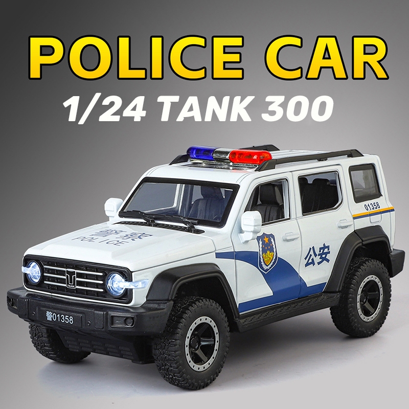 1:24 Scale Tank 300 Police car version Alloy car model Die cast car ...
