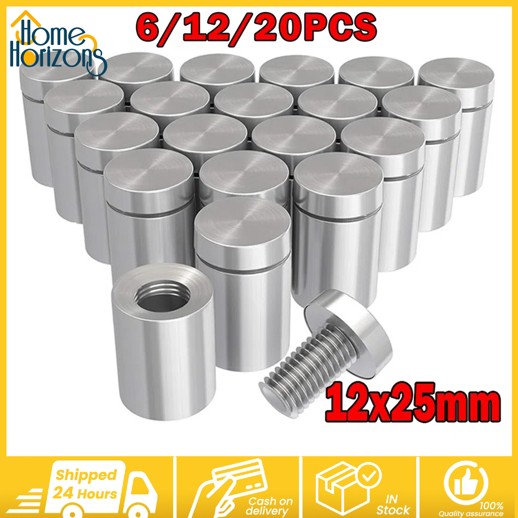 6/12/20Pcs 12x25mm Stainless Stand Off Bolt Signage Bolt Mount ...