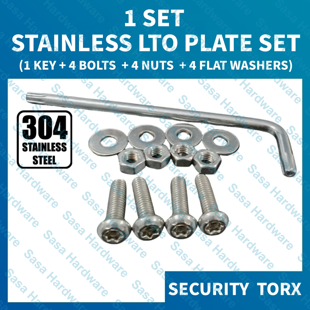 1SET Stainless LTO Plaka Bolt / Plate Number Screw for Car and ...