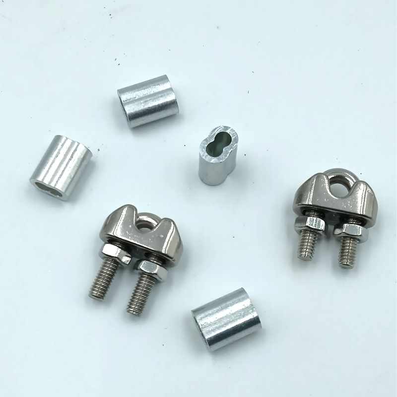 2pcs U type clamps+4pcs aluminum ferrule for 2mm-5mm Steel hard ...