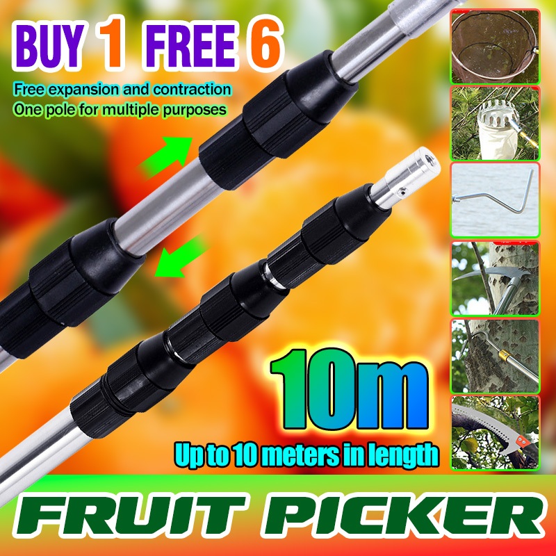 Buy 1 get 6 free！ Fruit picker, fruit catcher, 10 m fruit picker with ...