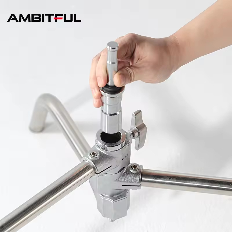 C Stand Base Bracket Stent Floor Light Stand Magic Leg Lamp Holder Head ...