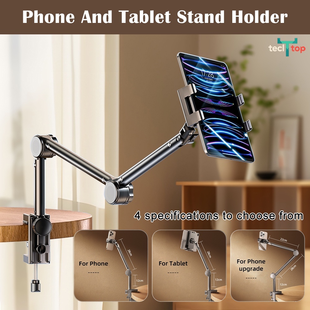 Lazy Phone Holder 360° Rotating Tablet Stand Adjustable Foldable Long ...