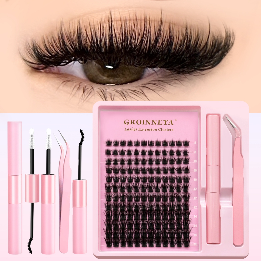 GROINNEYA Lash Clusters Kit Clusters Kit Volume Effect Easy Curl DIY ...
