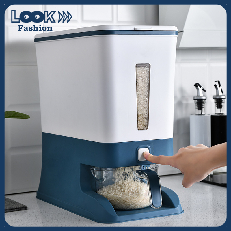 LOOK Fashion 8kg Rice Dispenser Rice Storage Box Whole Grains Storage ...