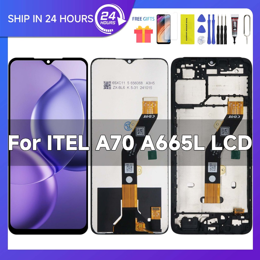 For Itel A70 A665L LCD Display with Frame Touch Screen Digitizer ...