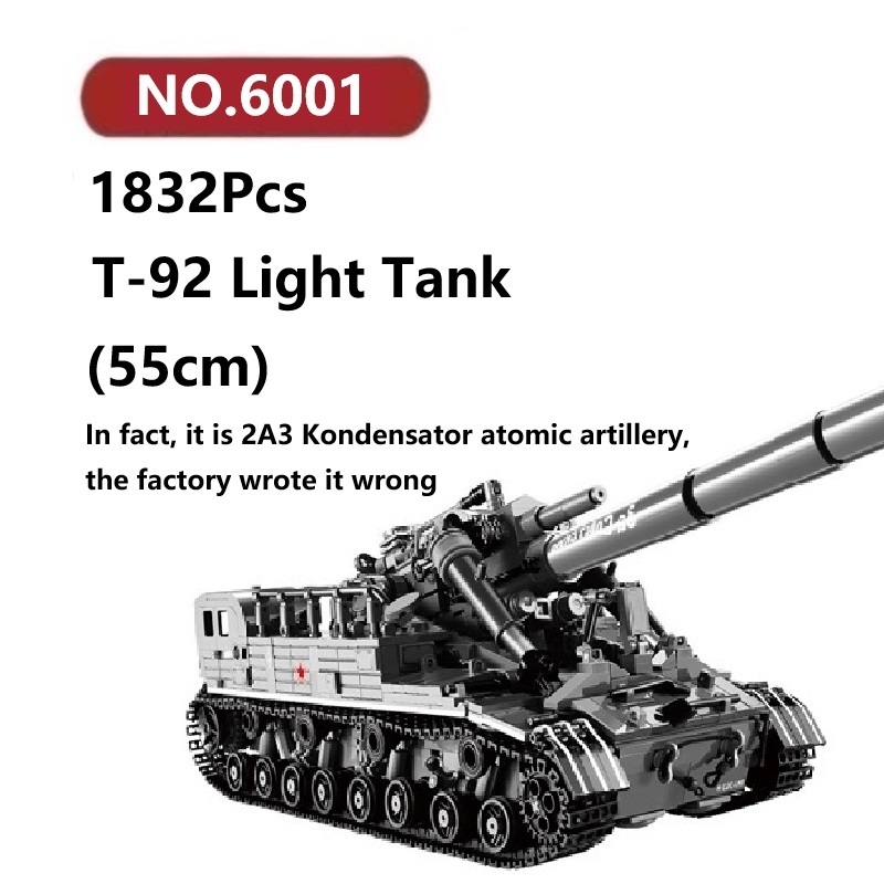 T-92 Tank (2A3 Kondensator) Building Blocks 1832 Pcs XINGBAO Tank ...