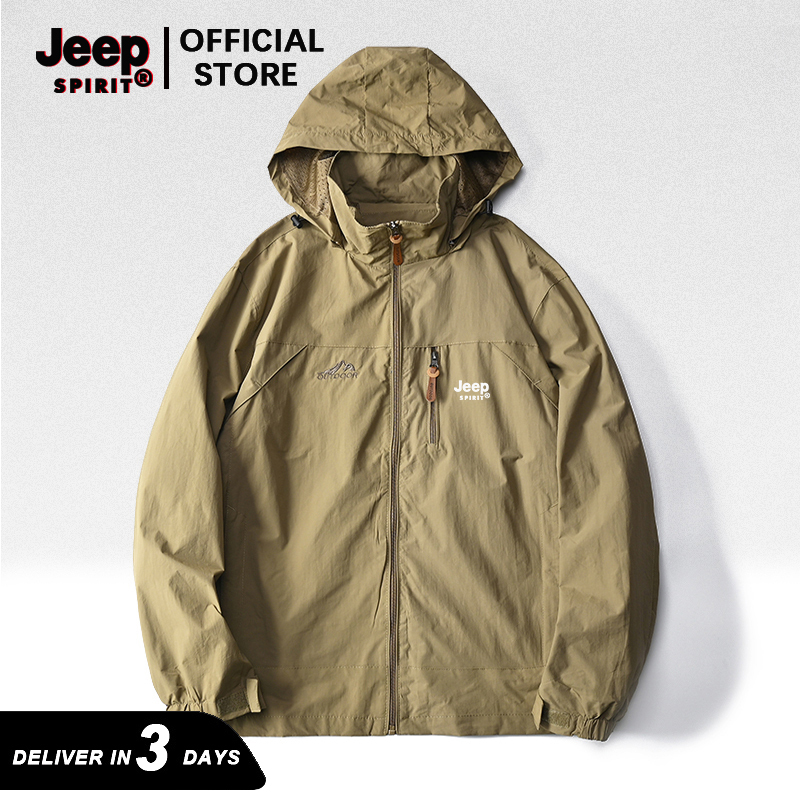 Jeep Spirit Windbreaker Jacket for Men Waterproof Hiking Motorcycle ...