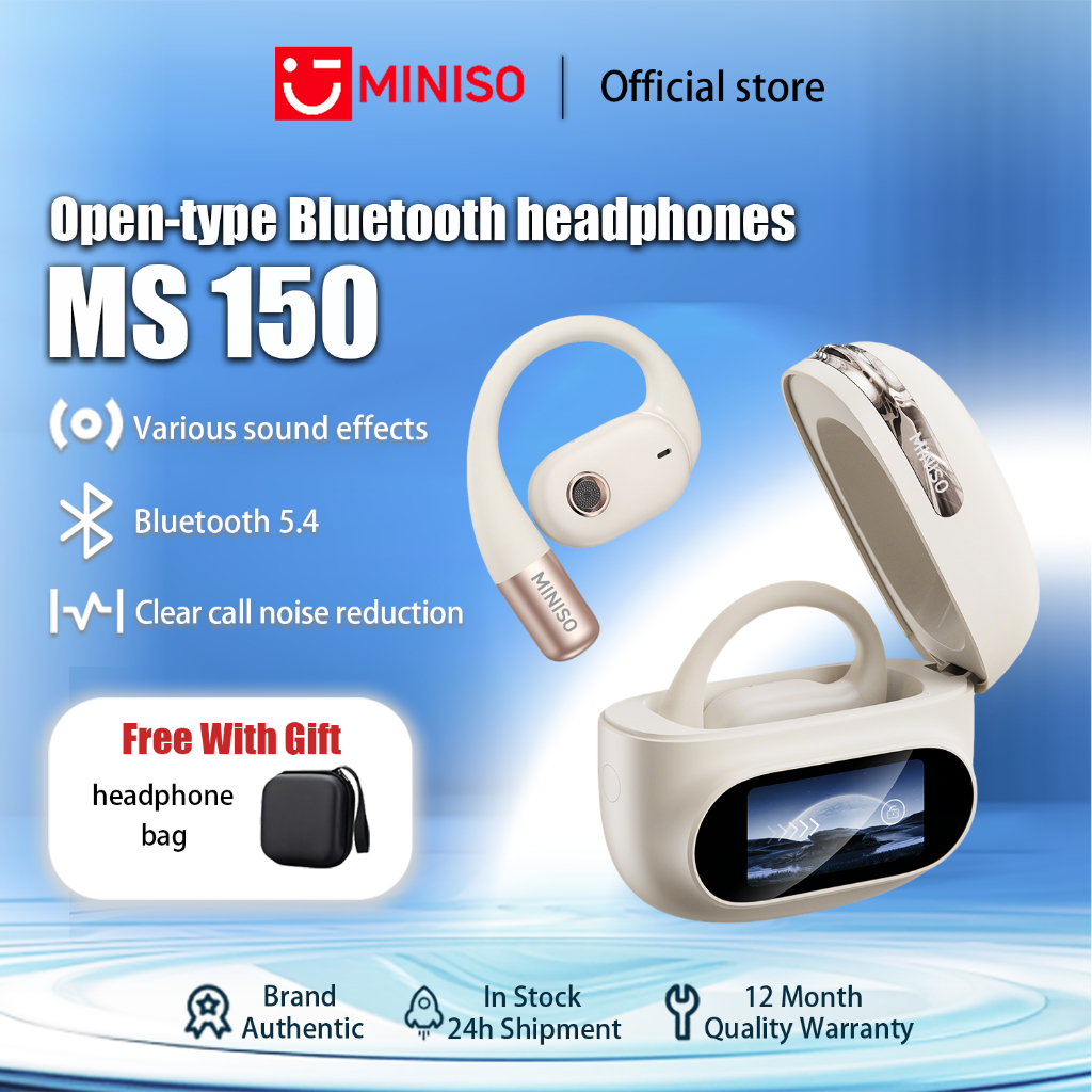 MINISO MS150 Smart Display AI Real-time Translation Bluetooth Headset ...