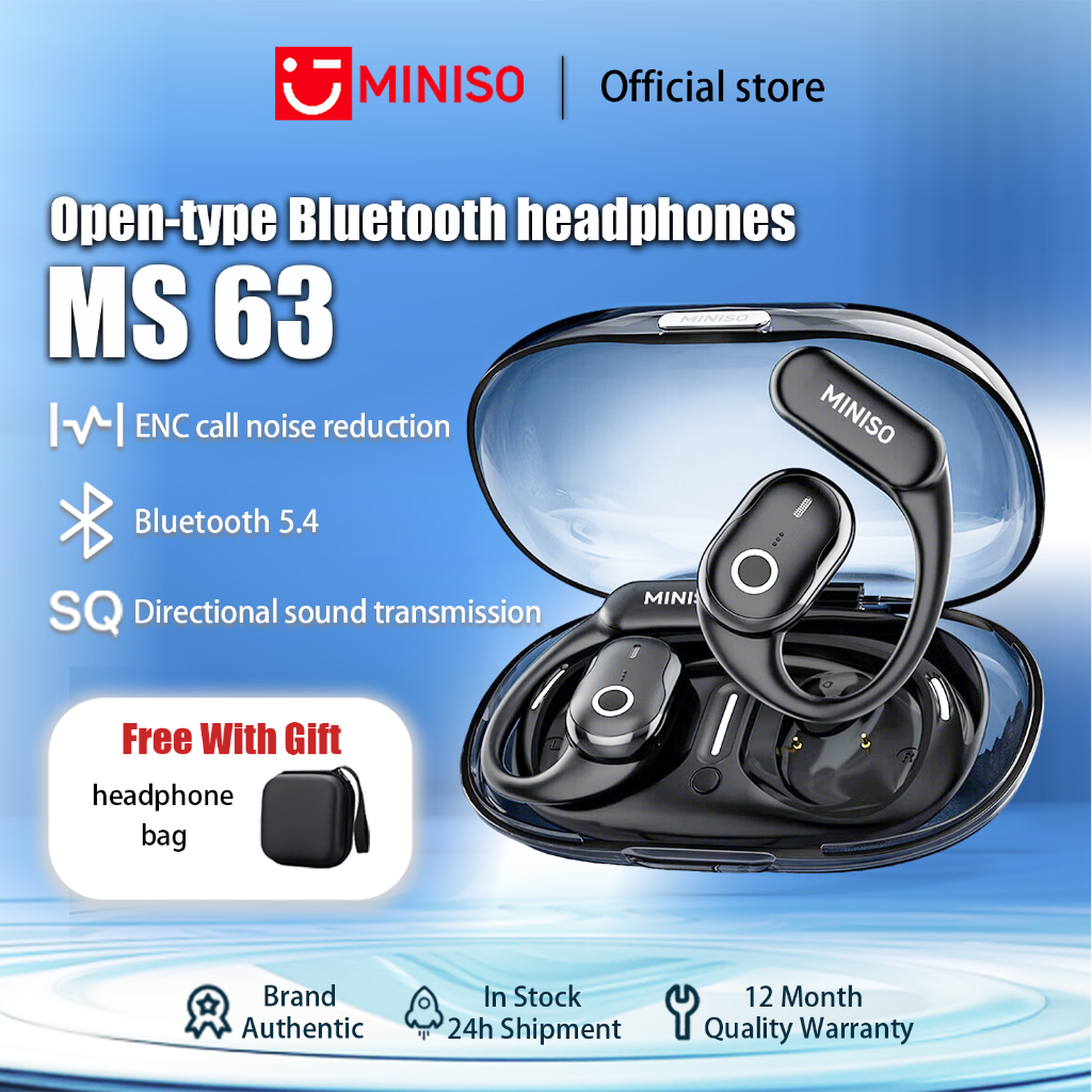 MINISO M63 OWS Open Earbuds Wireless Headphones Bluetooth 5.4 TWS 3D ...