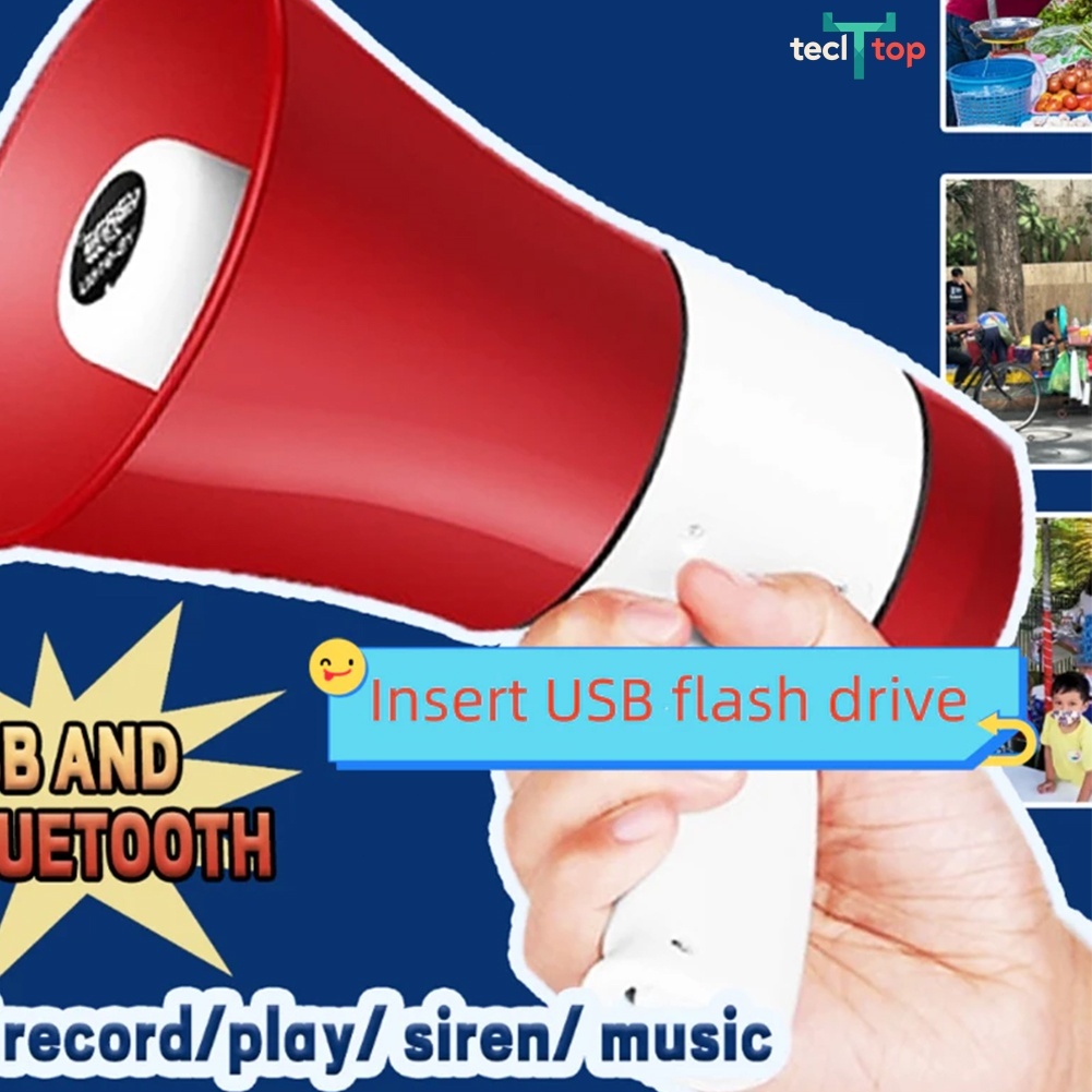 Portable Megaphone Rechargeable with Voice Recorder USB Support 240s ...