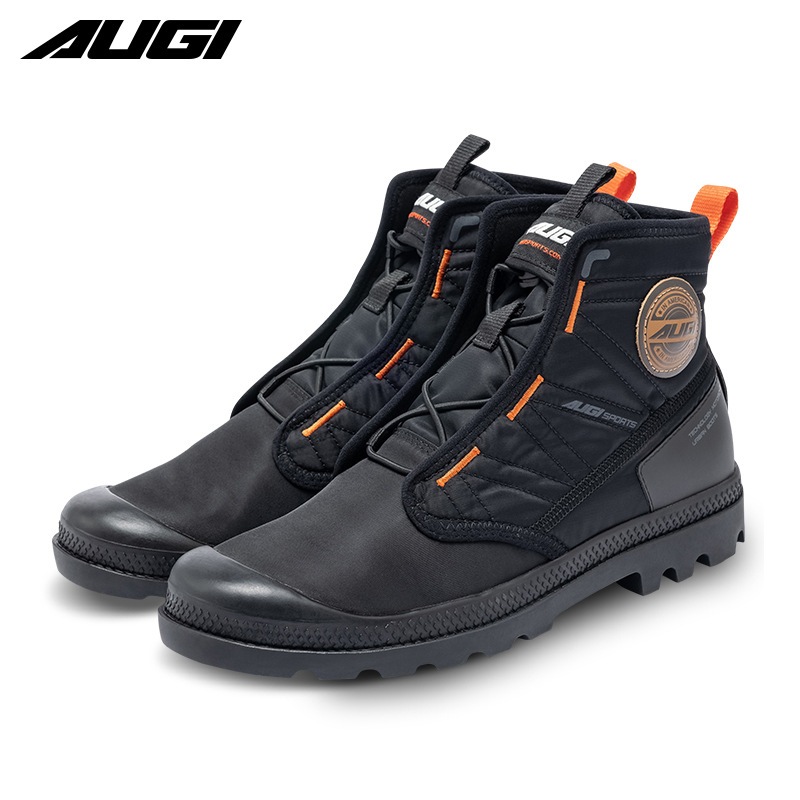 AUGI New Motorcycle Shoes Men's High-top Canvas Shoes Casual Non-slip ...