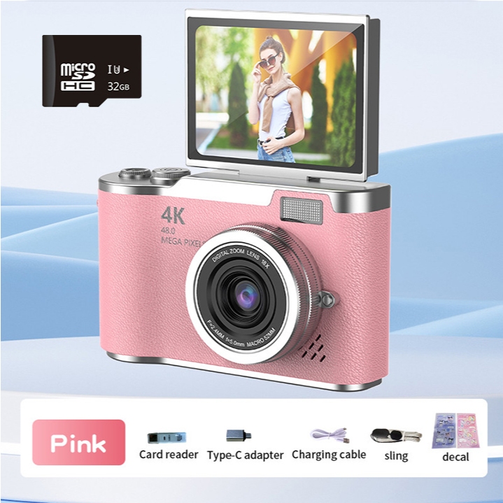 4K Digital Photography Camera CCD 8X Zoom 4K 4800W Pixels AF Autofocus Vlog Video Recorder 180 ...