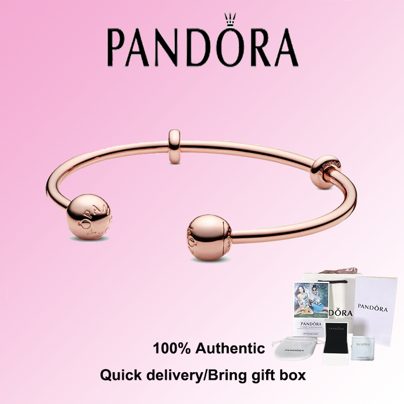 PANDORA Rose Gold Pandora Moments Open Bangle | Shopee Philippines