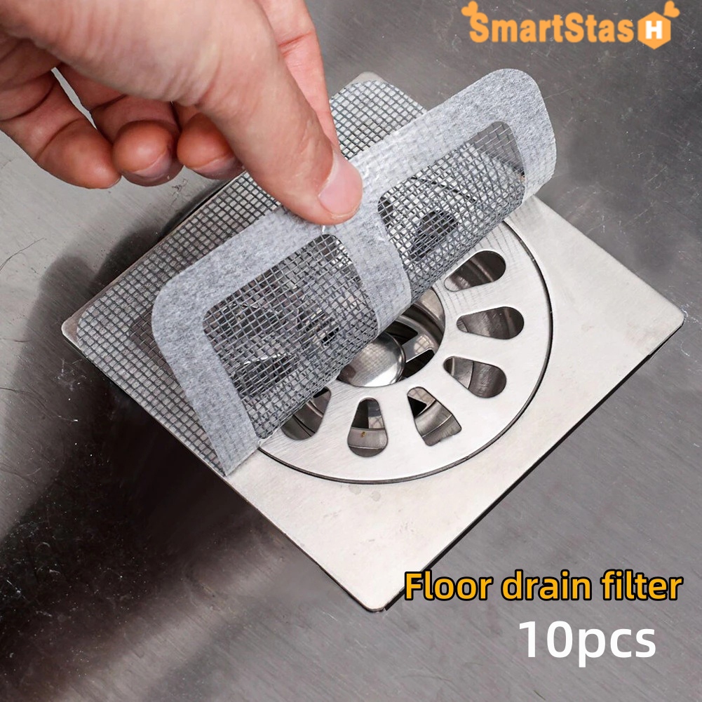 10PCS Disposable Floor Drain Stickers Hair Anti-blocking Floor Drain ...