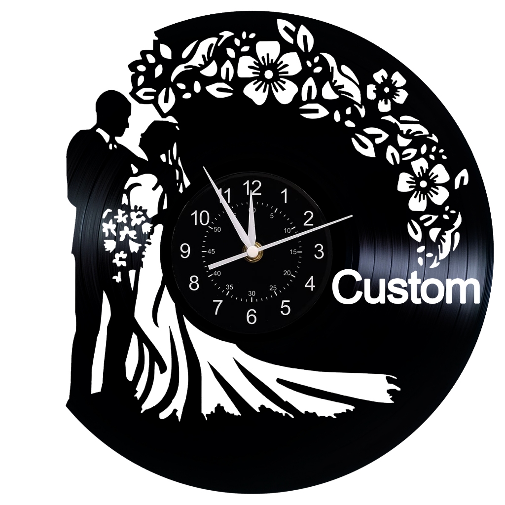 Wedding Anniversary Custom Vinyl Record Wall Clock with 7 Color ...